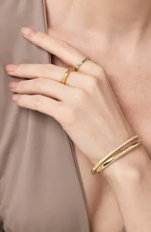 ANA LUISA 14k Plated Cubic Zirconia Band Ring
