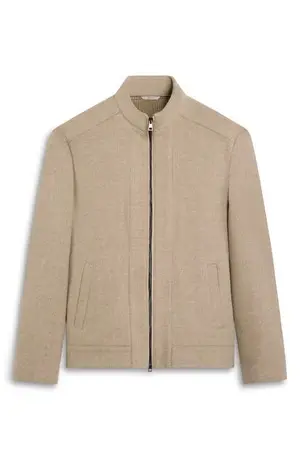 Bugatchi Wool Blend Mock Neck Zip Jacket