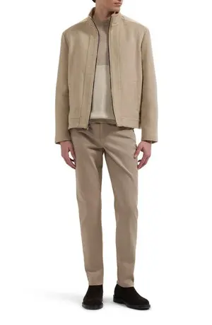 Bugatchi Wool Blend Mock Neck Zip Jacket