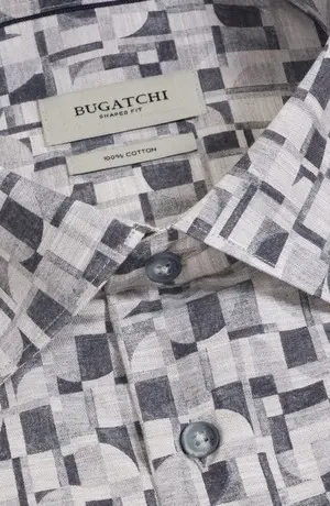 Bugatchi Axel Shaped Fit Print Button-up Shirt