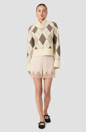 French Connection Koda Argyle Jacquard Turtleneck Sweater