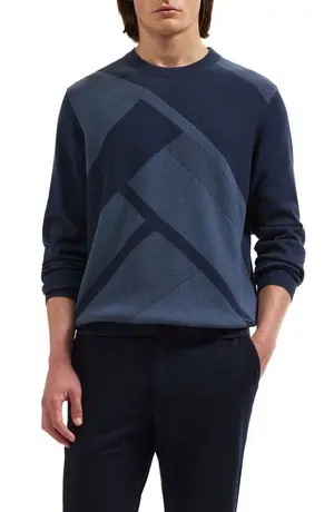 Bugatchi Cotton Crewneck Sweater - Ink