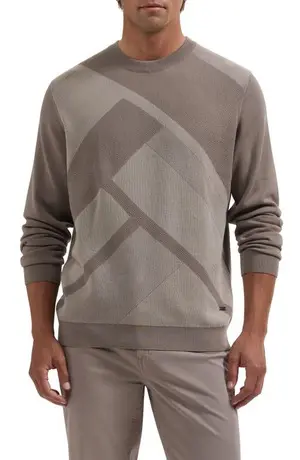 Bugatchi Cotton Crewneck Sweater - Walnut