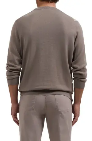 Bugatchi Cotton Crewneck Sweater - Walnut