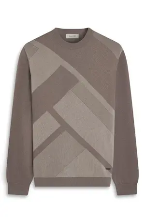 Bugatchi Cotton Crewneck Sweater - Walnut