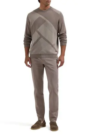 Bugatchi Cotton Crewneck Sweater - Walnut