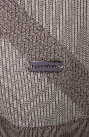 Bugatchi Cotton Geometric Knit Crewneck Sweater - Walnut