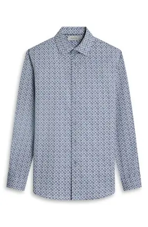 Bugatchi Julian Geometric Cotton Blend Shirt