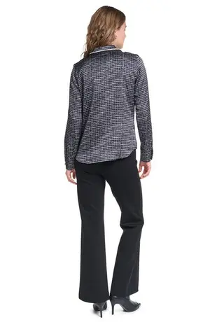 Karl Lagerfeld Paris Tweed Print Long Sleeve Shirt