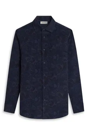 Bugatchi Julian Shaped Fit Paisley Corduroy Button-up Shirt