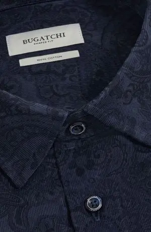 Bugatchi Julian Shaped Fit Paisley Corduroy Button-up Shirt