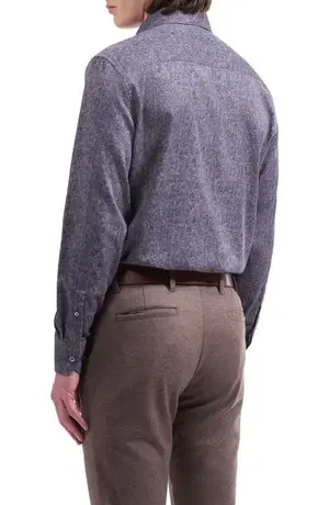 Bugatchi Alvin Shaped Fit Herringbone Cotton Shirt