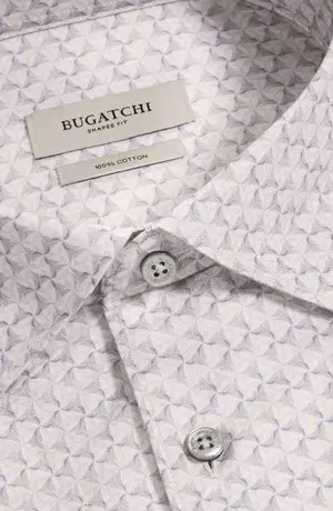 Bugatchi Alvin Shaped Fit Geo Print Button-up Shirt