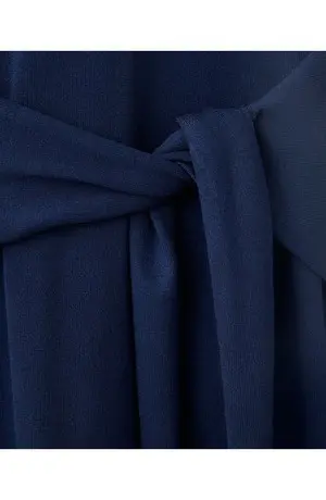 Mango Sleeveless Knit Dress With Tie Detail - Navy