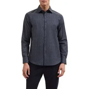 Bugatchi Axel Shaped Fit Long Sleeve Button-up Shirt - Navy