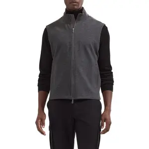 Bugatchi Full Zip Knit Vest - Black
