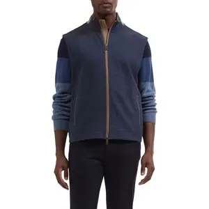 Bugatchi Full Zip Knit Vest - Navy