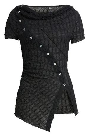 BDG URBAN OUTFITTERS Asymmetrical Button Textured Top
