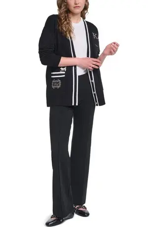 Karl Lagerfeld Paris Front Seam Straight Leg Pants