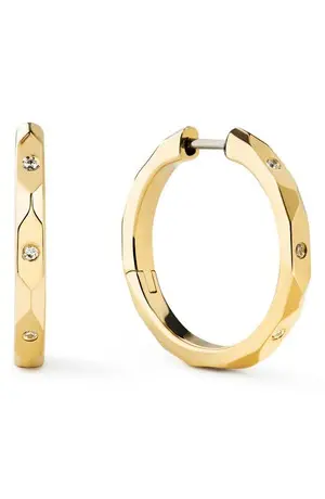 ANA LUISA Walker Faceted Cubic Zirconia Hoop Earrings - Gold
