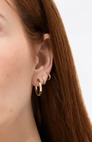 ANA LUISA Walker Faceted Cubic Zirconia Hoop Earrings