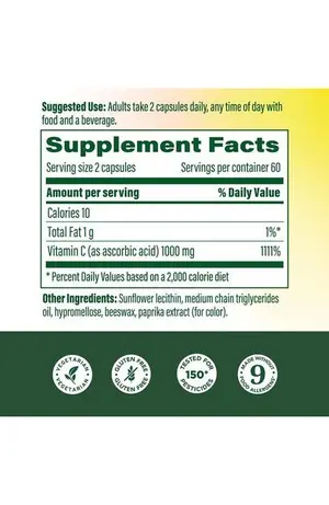MEGAFOOD Liposomal Vitamin C 1000mg Per Serving, High Absorption, Immune Support