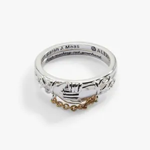 ALEX AND ANI A Court Of Thorns And Roses 'keep Reaching Out Your Hand' Nesta & Cassian Ring Set Of 2 - Silver