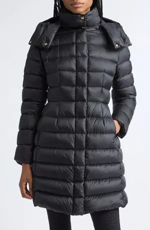 Moncler Hirmas Long Hooded Down Puffer Coat - Black
