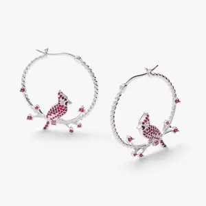 ALEX AND ANI Cardinal Reversible Hoop Earrings - Silver