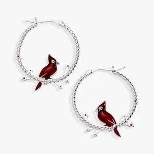 ALEX AND ANI Cardinal Reversible Hoop Earrings
