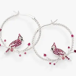 ALEX AND ANI Cardinal Reversible Hoop Earrings