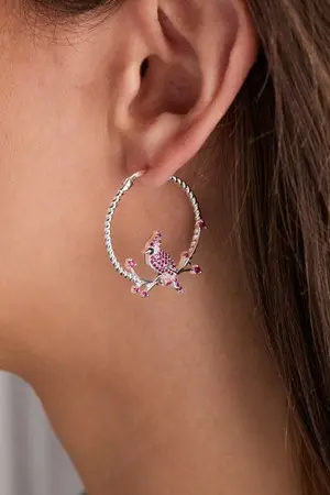 ALEX AND ANI Cardinal Reversible Hoop Earrings