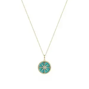 THE LOVERY FINE JEWELRY Marbled Compass Necklace
