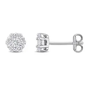 JULIANNA B. Lab-grown Diamond Cluster Stud Earrings - Sterling Silver