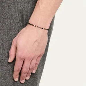 JAN LESLIE Spinel And Raw Diamond Beaded Pull-cord Bracelet