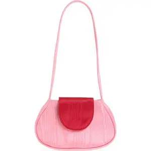 FOR THE AGES Ineva Moire Baguette Shoulder Bag - Pink/red