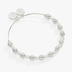 ALEX AND ANI Pumpkin + Crystal Beaded Bangle - Silver