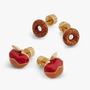 ALEX AND ANI Caramel Apple & Donut Stud Earrings Set Of 2