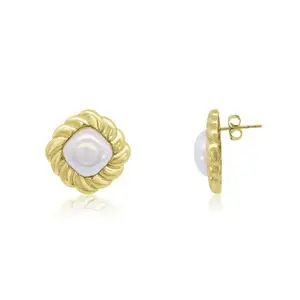 THE LOVERY FINE JEWELRY Jumbo Twist Stud Earrings - Pearl