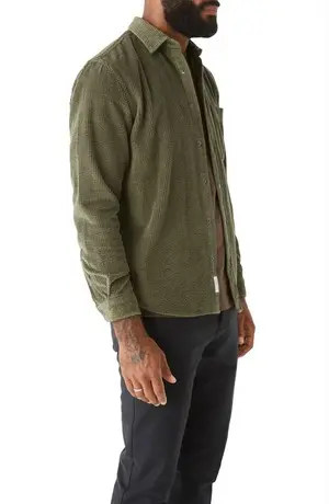 FRANK AND OAK Washed Organic Cotton Corduroy Shirt Jacket