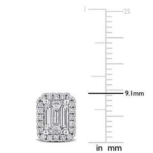 JULIANNA B. Lab-grown Diamond Emerald Halo Stud Earrings