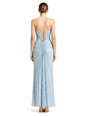 LARA NEW YORK Strapless Beaded Gown
