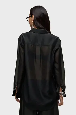 Hudson Jeans Sheer Oversized Button Up
