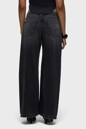 Hudson Jeans Jodie Loose Wide Leg Track Jeans - Black Track