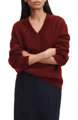 Rag & Bone Jada Brushed Cashmere V-neck Sweater - Pmgt