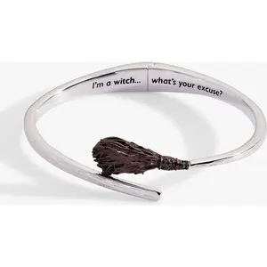 ALEX AND ANI The Wizard Of Oz Wicked Witch Broom Bypass Cuff - Silver