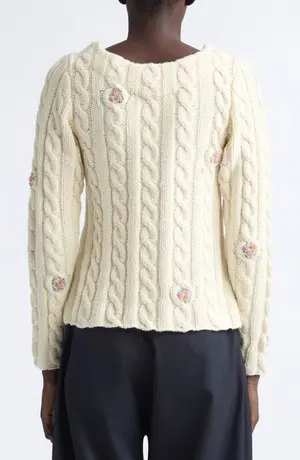 PILLINGS BY RYOTA MURAKAMI Embroidered Cable Knit Cardigan