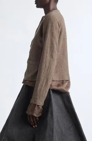 PILLINGS BY RYOTA MURAKAMI Charmeuse Lined Wool Flannel Jacket