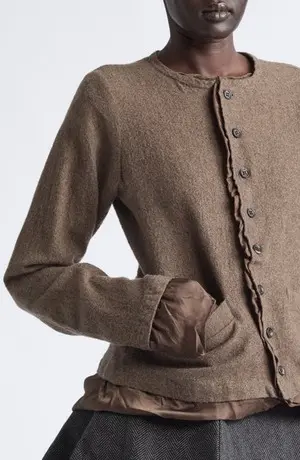 PILLINGS BY RYOTA MURAKAMI Charmeuse Lined Wool Flannel Jacket