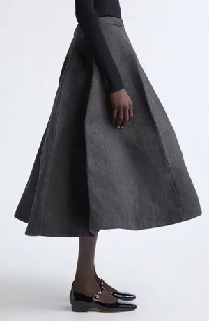 PILLINGS BY RYOTA MURAKAMI Memory Herringbone Midi Skirt